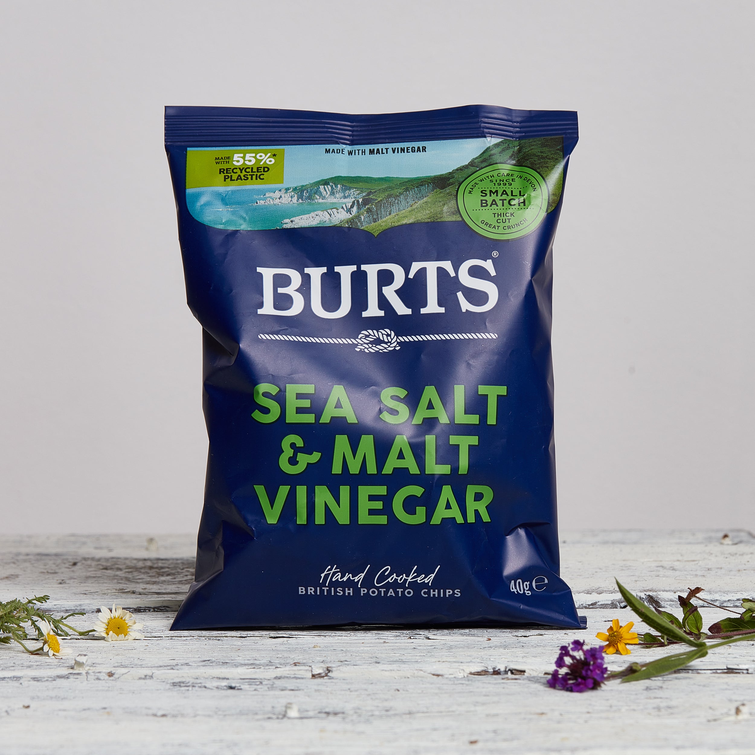 Burts Sea Salt & Malt Vinegar Crisps 40g – Devon Heaven